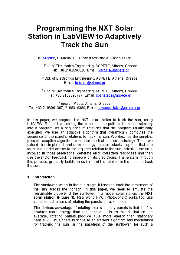 (DOC) Programming the NXT Solar Station in LabVIEW to Adaptively Track ...