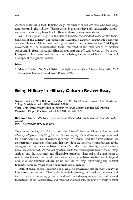 (PDF) Basham, Victoria M. 2013. War, Identity and the Liberal State ...