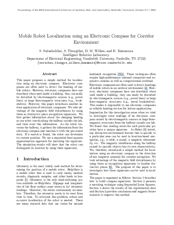 Pdf Mobile Robot Localization Using An Electronic Compass For Corridor Environment