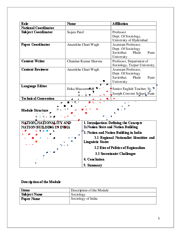 (PDF) NATION, NATIONALITY AND NATION BUILDING IN INDIA