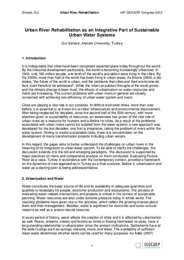 (PDF) Urban River Rehabilitation as an Integrative Part of Sustainable ...