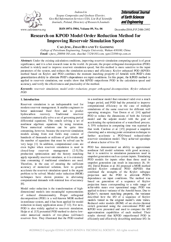 (PDF) Research on KPOD Model Order Reduction Method for Improving ...