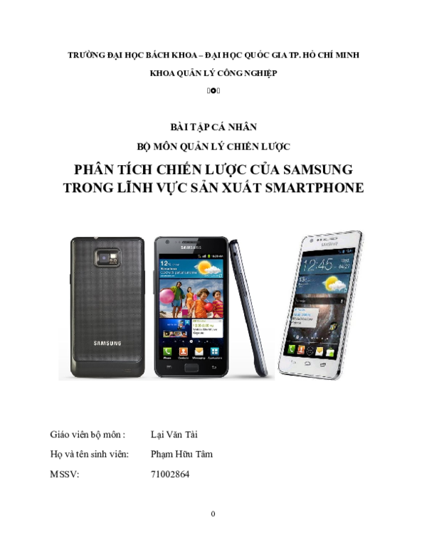 (DOC) KHOA QU N LÝ CÔNG NGHI P B MÔN QU N LÝ CHI N L C PHÂN TÍCH CHI N ...