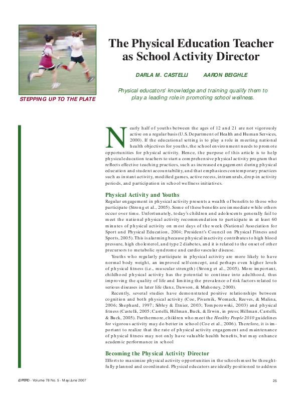 (PDF) The Physical Education Teacher as School Activity Director