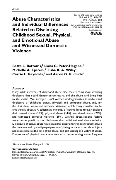 (PDF) Abuse Characteristics and Individual Differences Related to ...