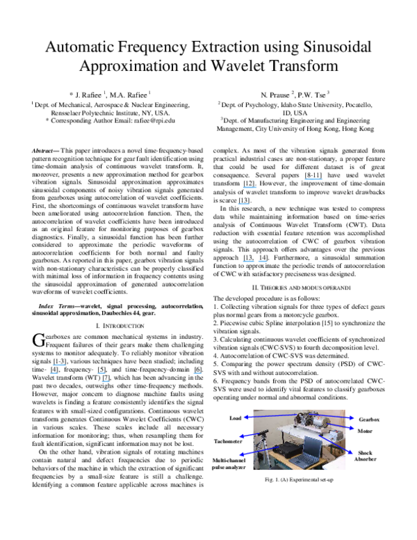 Pdf Automatic Frequency Extraction Using Sinusoidal Approximation And