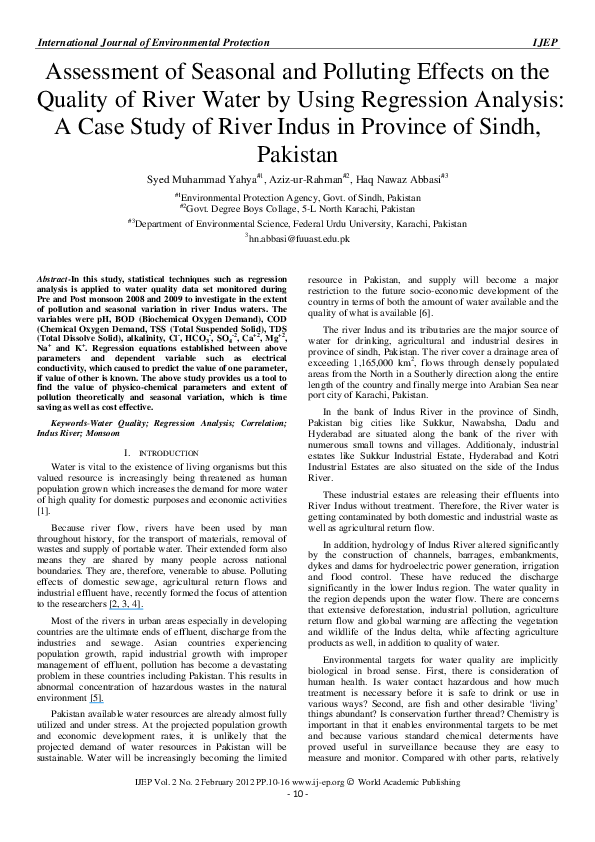 (PDF) Assessment of Seasonal and Polluting Effects on the Quality of ...