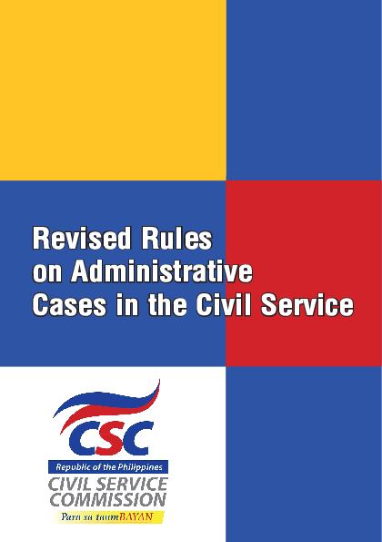 (PDF) Revised Rules on Administrative Cases in the Civil Service