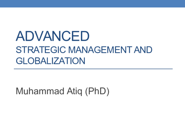 (PPT) Advanced Strategic Management