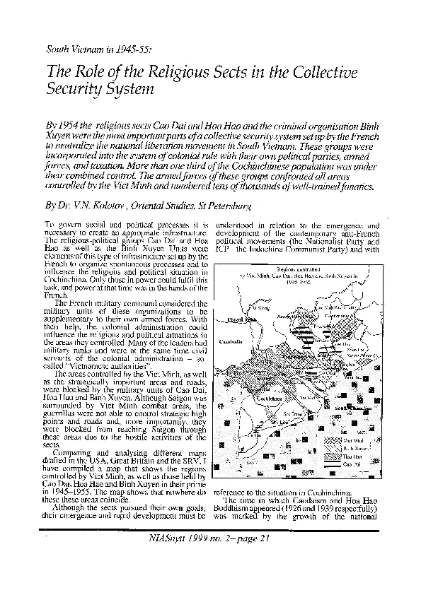 (PDF) South Vietnam in 1945-55: The Role of the Religious Sects in the ...
