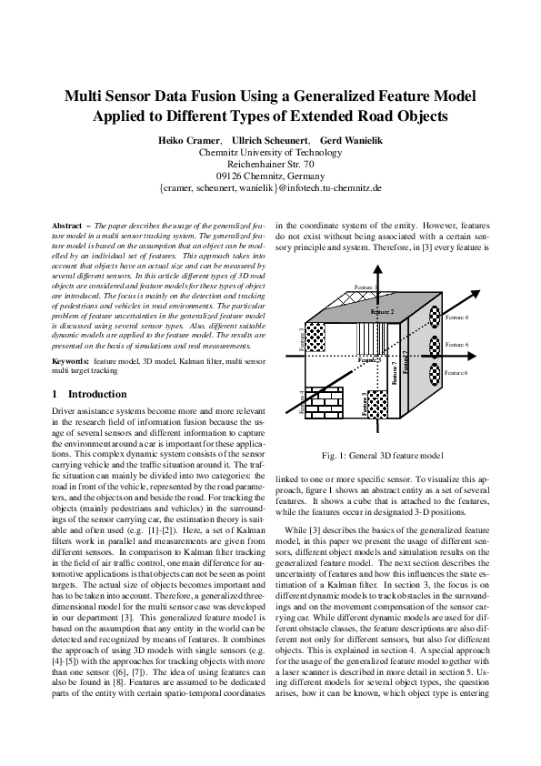 (PDF) Multi Sensor Data Fusion Using a Generalized Feature Model Applied to Different Types of ...