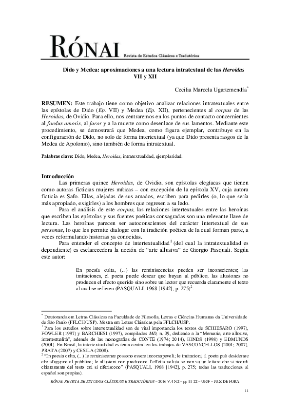 (PDF) Dido y Medea: aproximaciones a una lectura intratextual de las ...