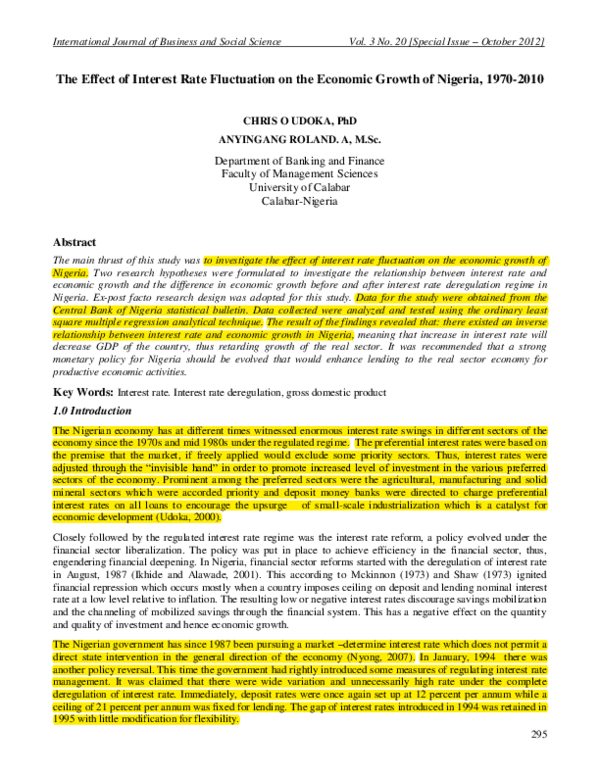 (PDF) The Effect of Interest Rate Fluctuation on the Economic Growth of ...
