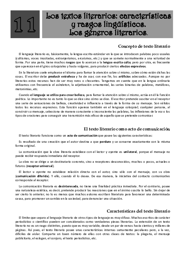 (PDF) Concepto de texto literario