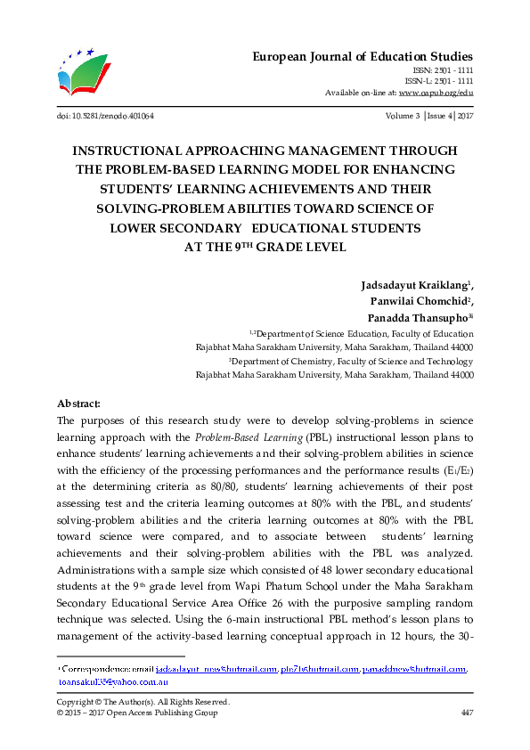 (PDF) Implementation Authentic Task to Enhance Problem Solving and Self-Management for Physics ...