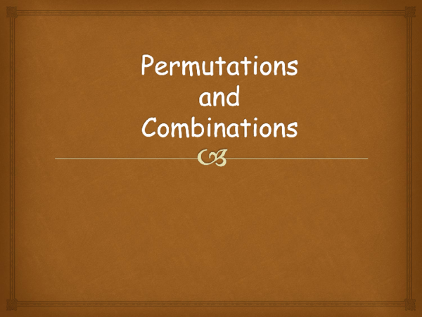 (PPT) Permutations and Combinations