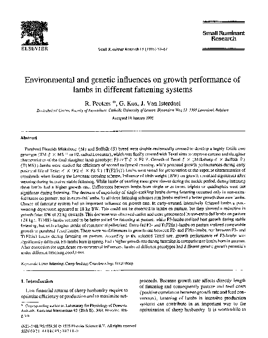 (PDF) Environmental and genetic influences on growth performance of ...