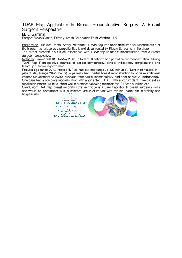 (PDF) TDAP Flap Application In Breast Reconstructive Surgery, A Breast ...