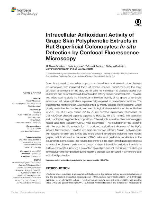 (PDF) Intracellular Antioxidant Activity of Grape Skin Polyphenolic ...