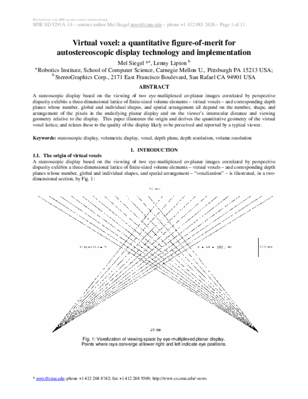 (PDF) Virtual voxel: a quantitative figure-of-merit for autostereoscopic display technology and ...