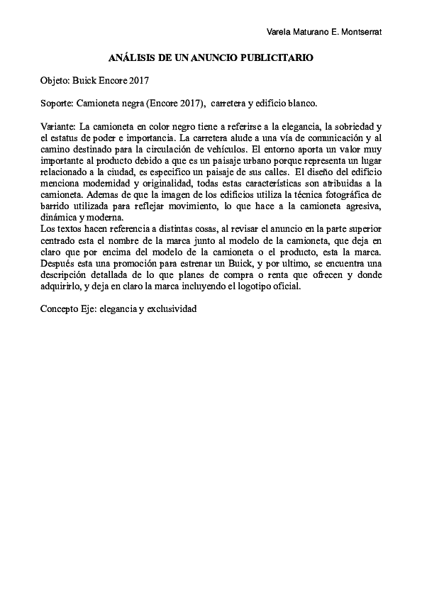 (DOC) ANÁLISIS DE UN ANUNCIO PUBLICITARIO