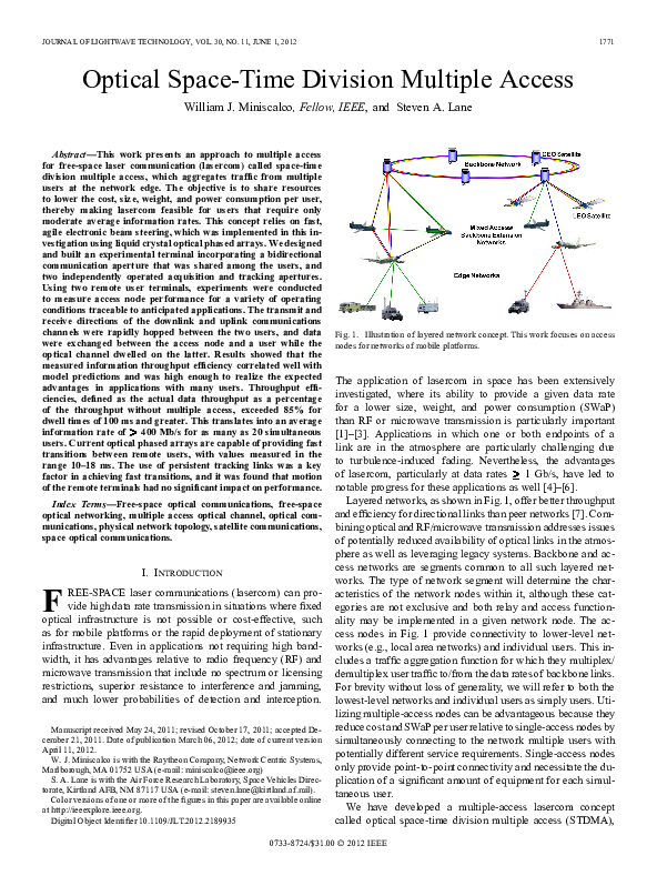 (PDF) Optical Space-Time Division Multiple Access | William Miniscalco ...