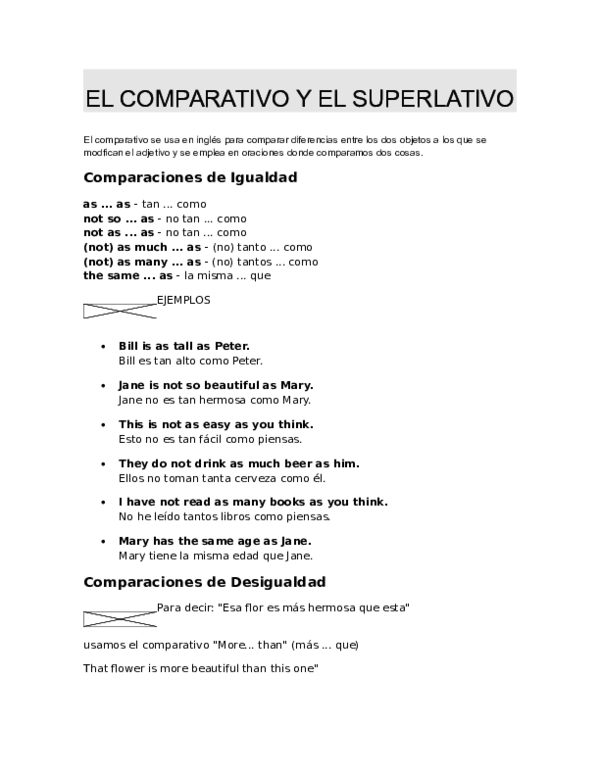(DOC) EL COMPARATIVO Y EL SUPERLATIVO