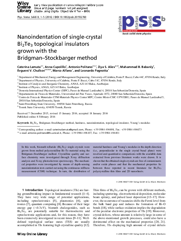(PDF) Indentation fracture toughness of single-crystal Bi 2 Te 3 ...