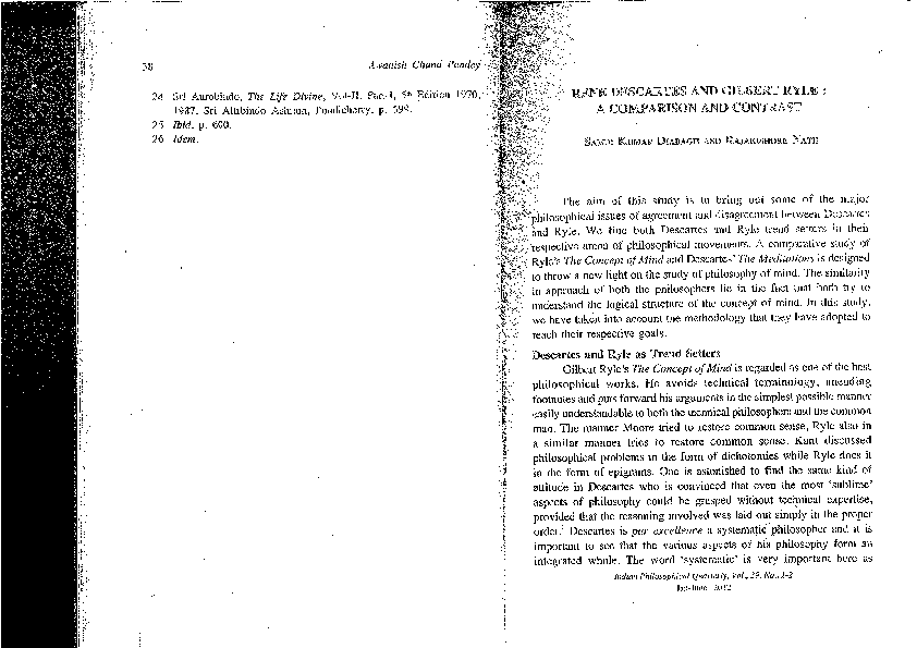 (PDF) Rene Descartes & Gilbert Ryle: A Comparison and Contrast