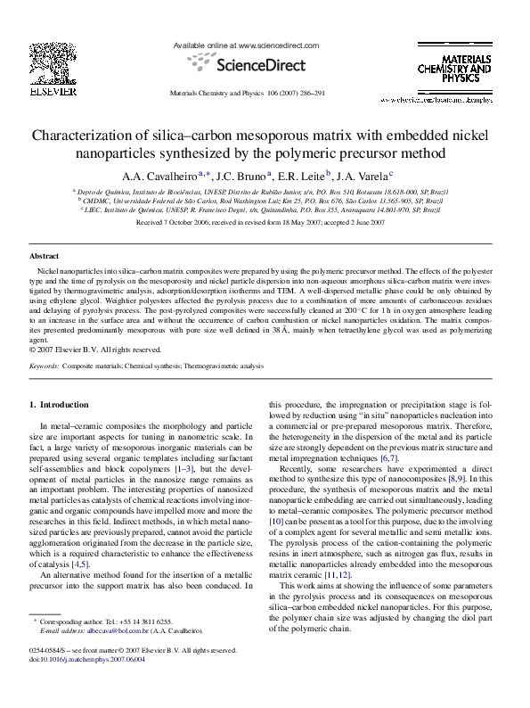 (PDF) Characterization of silica–carbon mesoporous matrix with embedded nickel nanoparticles ...