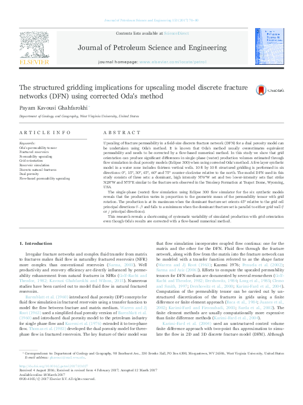 (PDF) The structured gridding implications for upscaling model discrete fracture networks (DFN ...