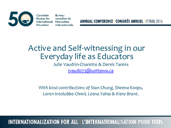 (PDF) Active and Self-witnessing in our Everyday life as (International ...