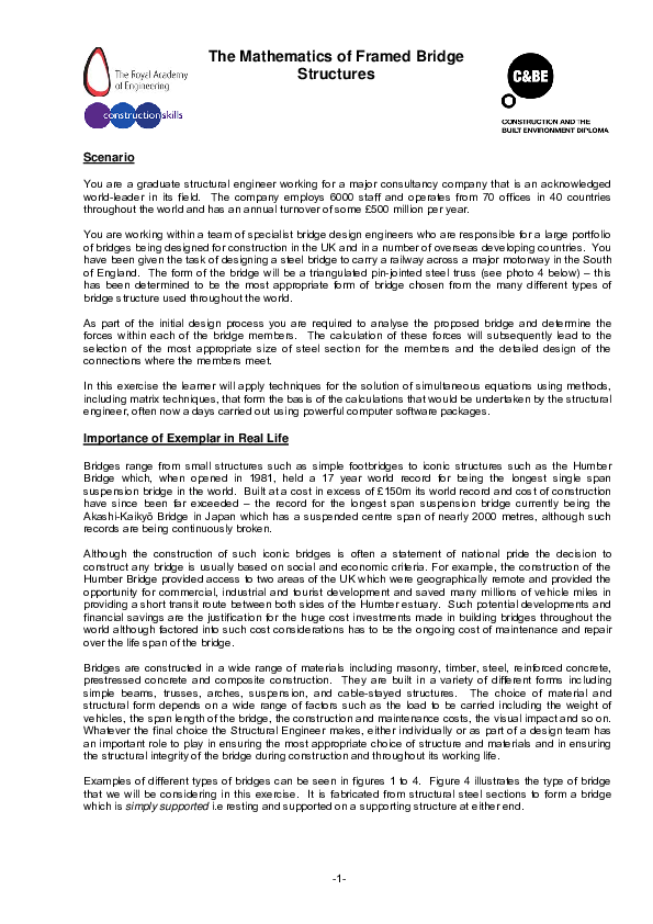 (PDF) The Mathematics of Framed Bridge Structures