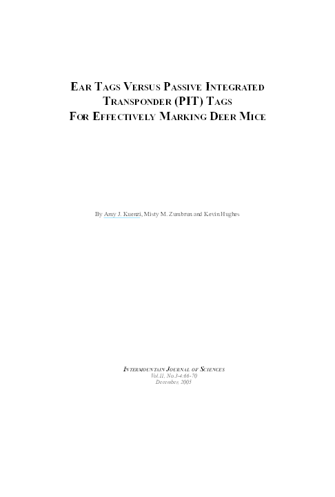 (PDF) Ear Tags Versus Passive Integrated Transponder (Pit) Tags for ...