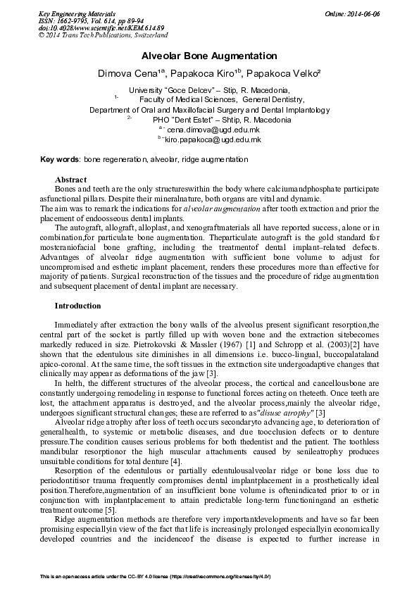 (PDF) Alveolar Bone Augmentation