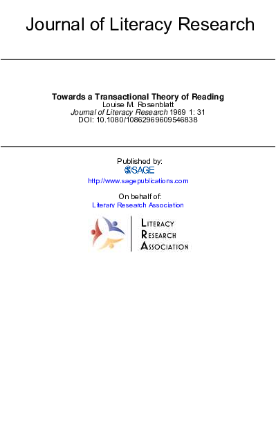 (PDF) Towards a Transactional Theory of Reading