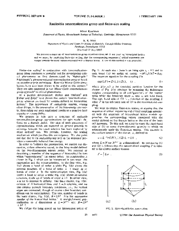 (PDF) Realizable renormalization group and finite-size scaling