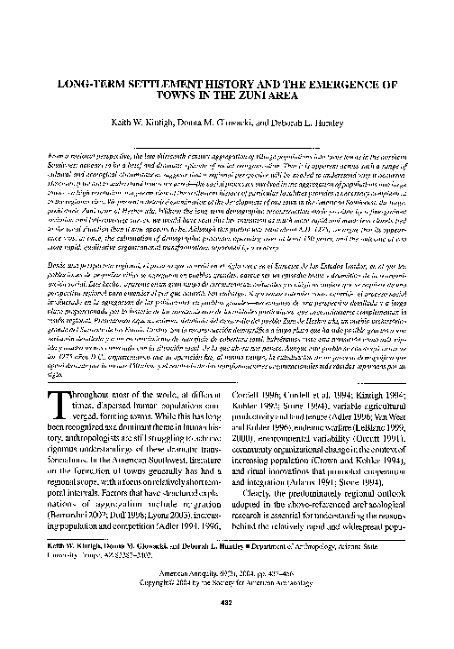 (PDF) Long-Term Settlement History and the Emergence of Towns in the ...