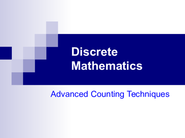 (PPT) Advanced Counting Techniques