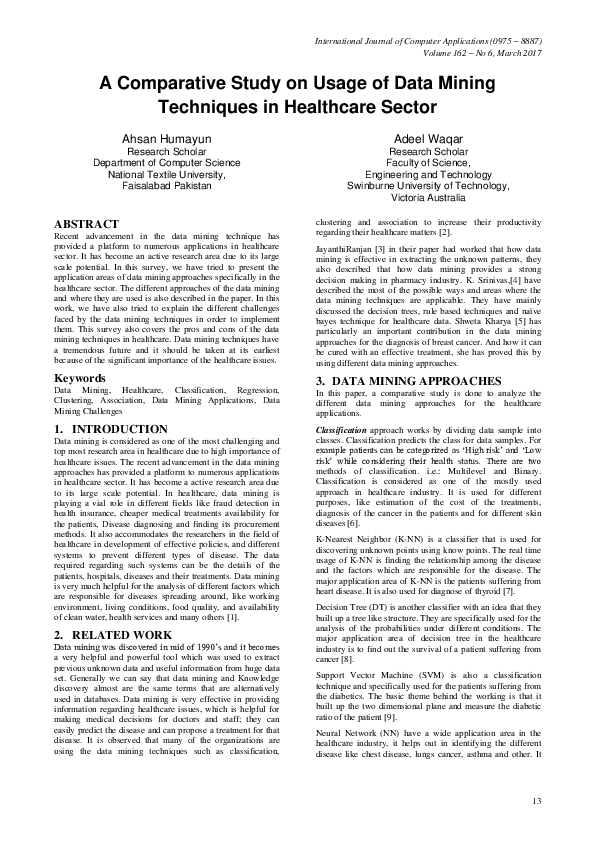 (PDF) A Comparative Study on Usage of Data Mining Techniques in ...