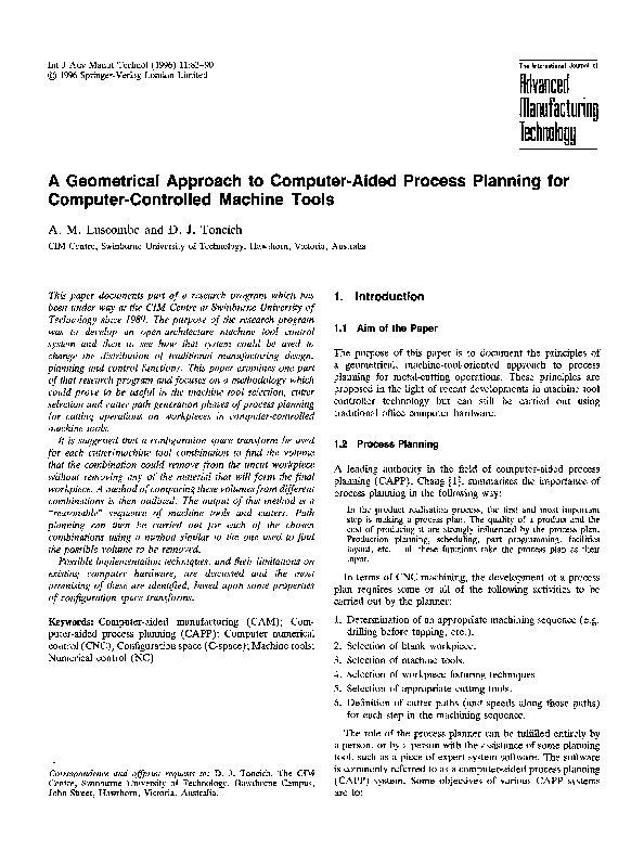 (PDF) A geometrical approach to computer-aided process planning for ...