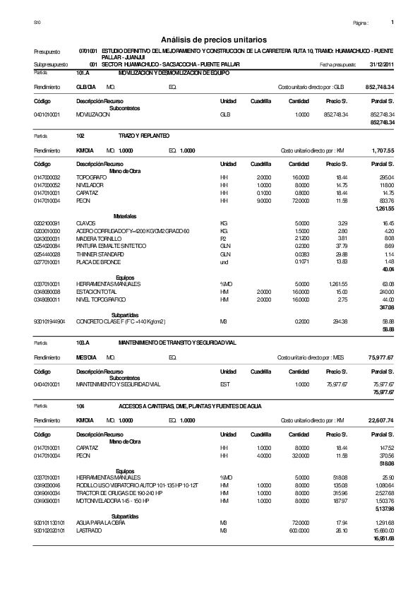 (PDF) Análisis de precios unitarios