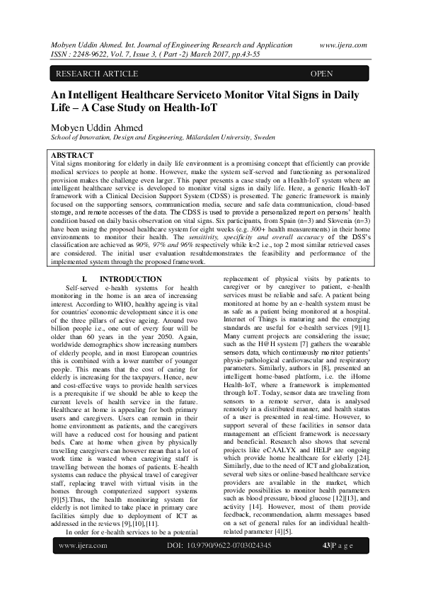 (PDF) An Intelligent Healthcare Serviceto Monitor Vital Signs in Daily ...