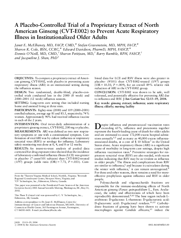 (PDF) A Placebo-Controlled Trial of a Proprietary Extract of North ...