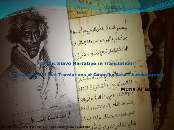Arabic Slave Narrative in Translation