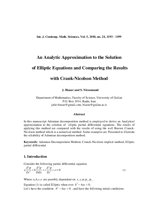 Pdf Analytic Solution For Telegraph Equation By Differential Transform Method