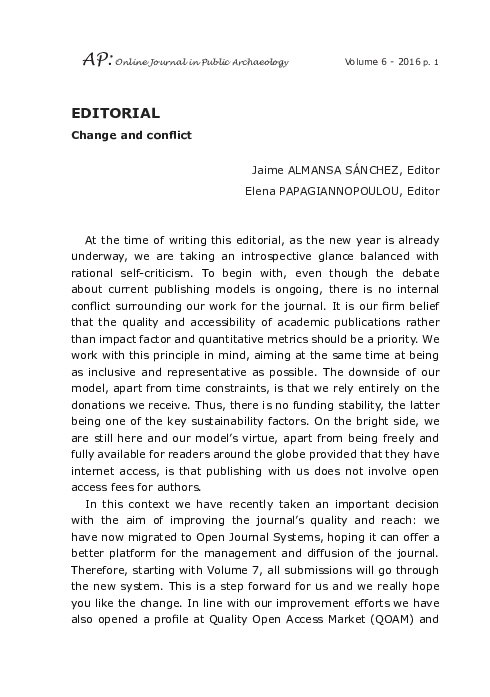 (PDF) EDITORIAL Change and conflict