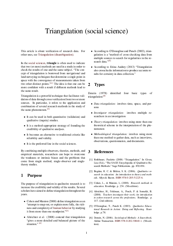 (PDF) Triangulation (social science