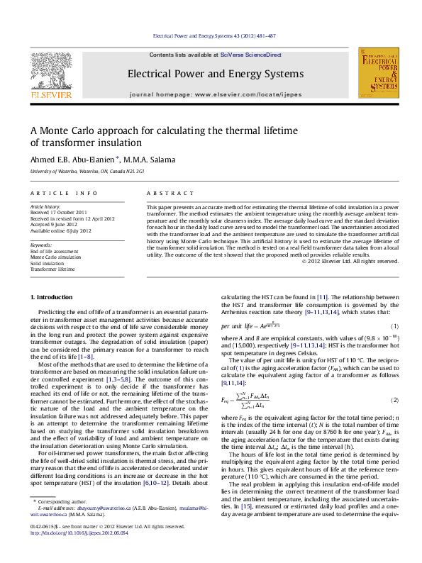 Pdf A Monte Carlo Approach For Calculating The Thermal Lifetime Of