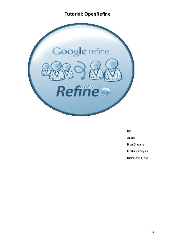 (PDF) Tutorial: OpenRefine 1